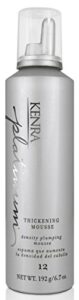 kenra platinum thickening mousse 12 | volumizing styler | adds fullness & body | humidity protection up to 48 hours | desity plumping up tp 150% | thermal protection | all hair types | 6.7 oz