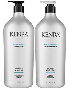 kenra moisturizing shampoo | balance moisture | hydrates for smooth, soft, & shiny hair | improves manageability by over 50% | increases softness & shine | all hair types | 33.8 fl. oz (set)