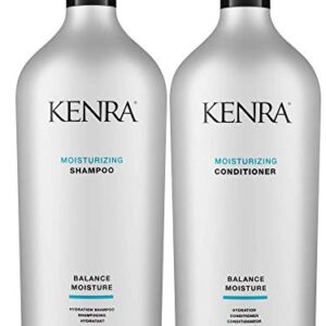 Kenra Moisturizing Shampoo | Balance Moisture | Hydrates For Smooth, Soft, & Shiny Hair | Improves Manageability By Over 50% | Increases Softness & Shine | All Hair Types | 33.8 fl. Oz (Set)