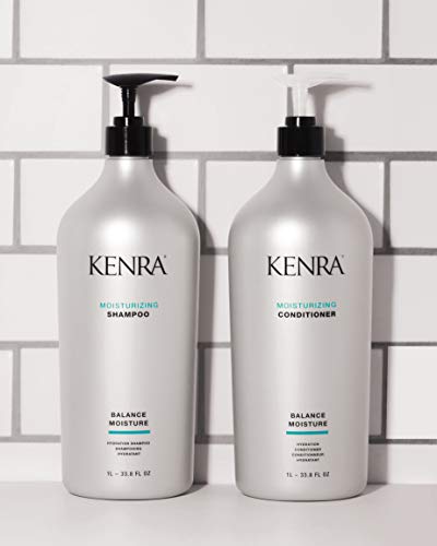 Kenra Moisturizing Shampoo | Balance Moisture | Hydrates For Smooth, Soft, & Shiny Hair | Improves Manageability By Over 50% | Increases Softness & Shine | All Hair Types | 33.8 fl. Oz (Set)