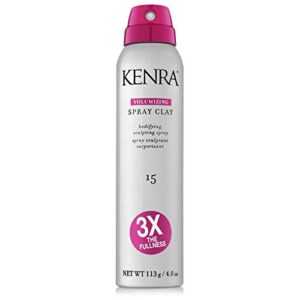 kenra volumizing spray clay 15 | bodifying, fullness spray | 3x the fullness | medium hold | provides texture & volume with a long-lasting finish | all hair types | 4 oz