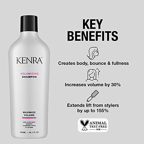 Kenra Volumizing Shampoo | Maximize Volume | Creates Body, Bounce & Fullness | Increases Volume By 30% | Extends Lift From Stylers By Up To 155% | Fine To Medium Hair | 33.8 fl. Oz