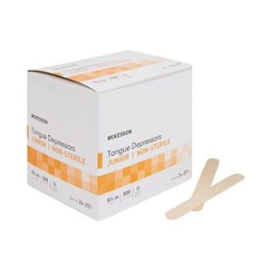 McKesson Tongue Depressor, Non-Sterile, Wooden, Junior, 5 1/2 in, 5000 Count