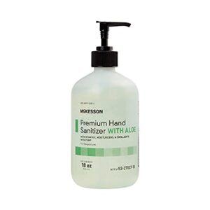 mckesson gel hand sanitizer with aloe, cleanse and moisturize hands – spring water scent, 18 oz pump bottle, 1 count, 3 packs, 3 total