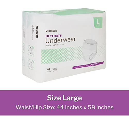 McKesson Ultimate Underwear, Incontinence, Maximum Absorbency, Large, 72 Count