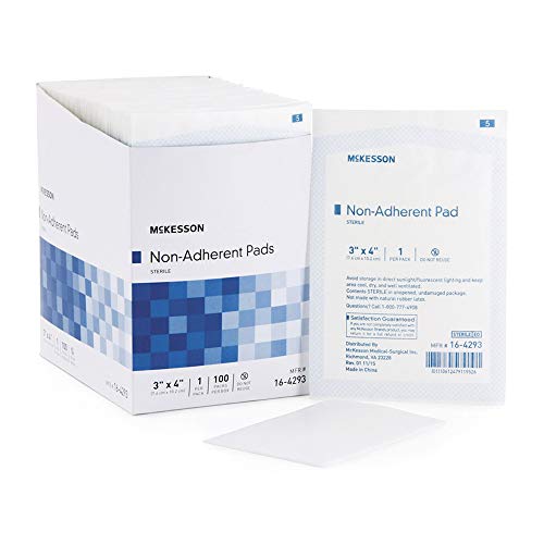 McKesson Non-Adherent Dressing Pads, Sterile, Nylon/Polyester, 3 in x 4 in, 100 Count, 1 Pack