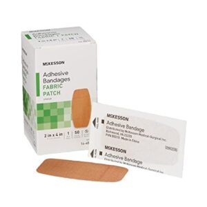 mckesson adhesive bandage patch, 2 x 4 inch fabric, box of 50