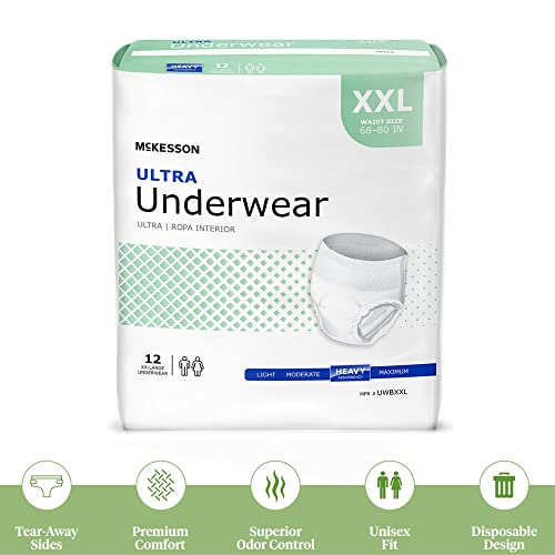 McKesson Ultra Underwear, Incontinence, Heavy Absorbency, 2XL, 48 Count