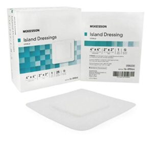 mck brand 90442000 adhesive island dressing mckesson polypropylene / rayon 4 x 4 inch square white 16-89044 box of 25