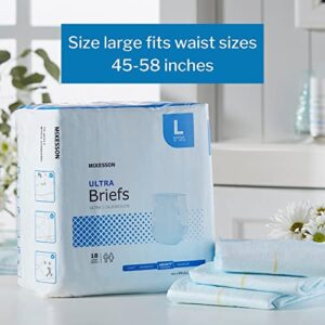 McKesson Ultra Briefs, Incontinence, Heavy Absorbency, Large, 18 Count, 4 Packs, 72 Total