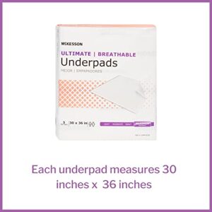 McKesson Maximum Breathable Underpads, Incontinence, Maximum Absorbency, 30 in x 36 in, 70 Count