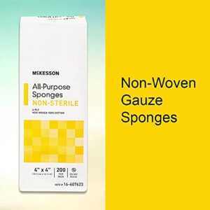 McKesson All Purpose Sponges, Non-Sterile, 4-Ply, 100% Cotton, 2 in x 2 in, 200 Per Pack, 1 Pack