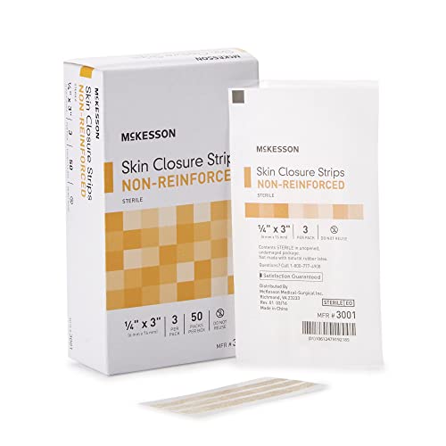 McKesson Skin Closure Strips, Sterile, Non-Reinforced, 1/4 in x 3 in, 50 Count