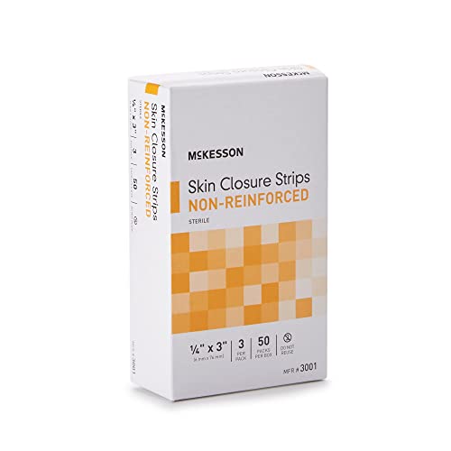 McKesson Skin Closure Strips, Sterile, Non-Reinforced, 1/4 in x 3 in, 50 Count