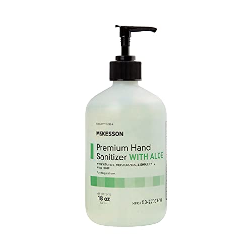 McKesson Gel Hand Sanitizer with Aloe, Cleanse and Moisturize Hands - Spring Water Scent, 18 oz Pump Bottle, 1 Count, 5 Packs, 5 Total