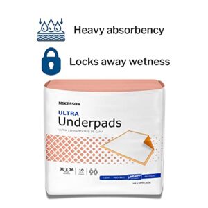 McKesson Ultra Underpads, Incontinence, Heavy Absorbency, 30 in x 36 in, 500 Count