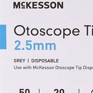 McKesson Otoscope Tips, Ear Speculum, Disposable, 2.5 mm, Gray, 1000 Count, 1 Pack