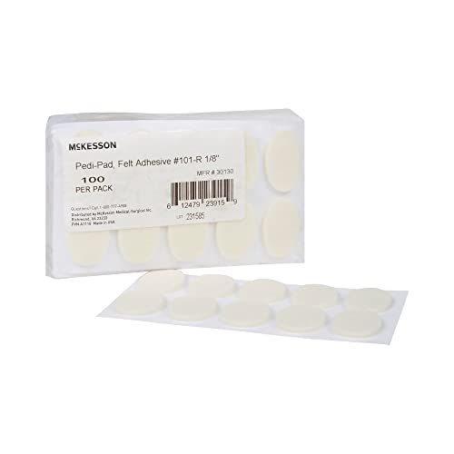 McKesson Corn Pads - Felt, Adhesive, White - Size 101-Regular, 1/8 in, 100 Count