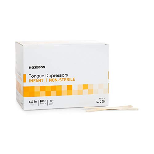 McKesson Tongue Depressors for Infants - Wood, Non-Sterile - 4 1/2 in, 1000 Count