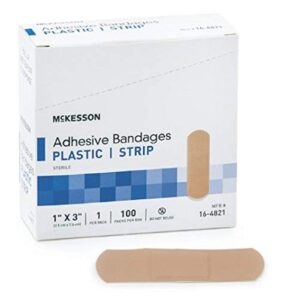 mckesson – adhesive strip mckesson 1 x 3 inch plastic rectangle tan sterile – 100/box – mck