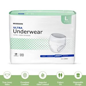 McKesson Ultra Underwear, Incontinence, Heavy Absorbency, Large, 18 Count