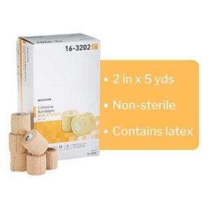 McKesson Cohesive Bandages, Non-Sterile, Contains Latex, 2 in x 5 yds, 1 Count, 36 Packs, 36 Total