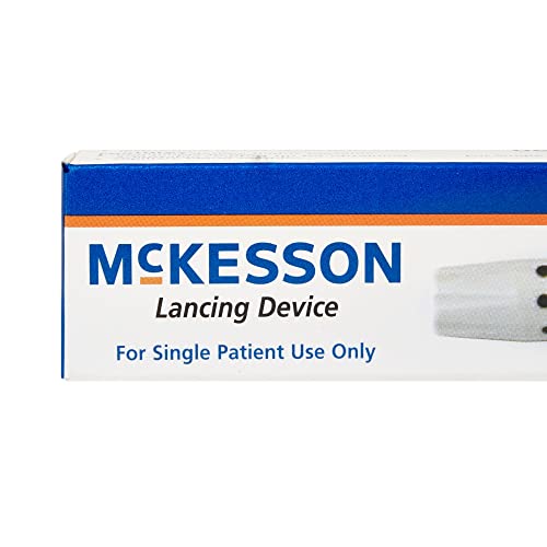 McKesson Lancing Device, Adjustable Depth Lancet, Push Button Activation, Multiple Depth Settings, 1 Count, 1 Pack