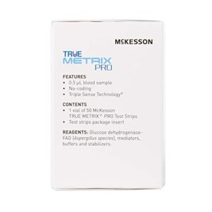 McKesson True Metrix Pro, Blood Glucose Test Strips, Multiple Patient Use, 50 Strips, 24 Packs, 1200 Total