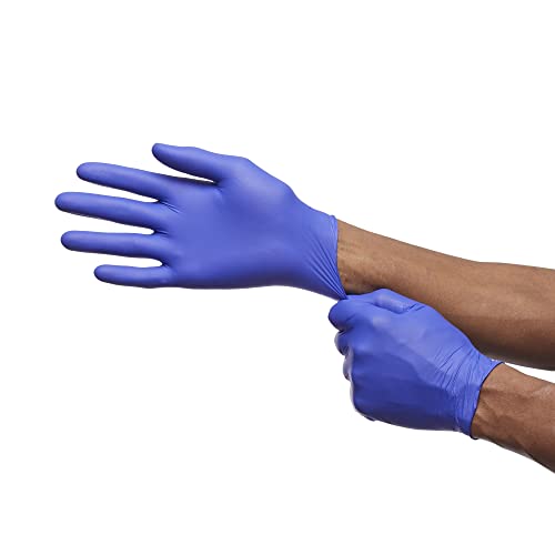 McKesson Confiderm 3.0 Nitrile Exam Gloves - Powder-Free, Latex-Free, Ambidextrous, Textured Fingertips, Non-Sterile - Dark Blue, Size Large, 100 Count, 1 Box