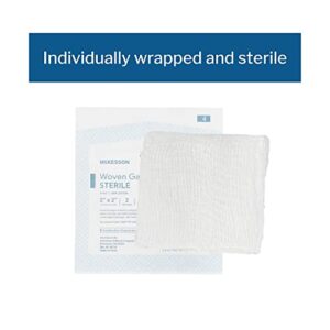 McKesson 8-Ply Sterile Gauze Sponges, 2" x 2", 2 Counts per Pack, 50 Packs (Total 100 Sterile Gauze Sponges)