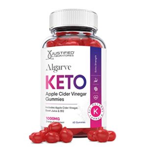 justified laboratories algarve keto acv gummies 1000mg with pomegranate juice beet root b12 60 gummys