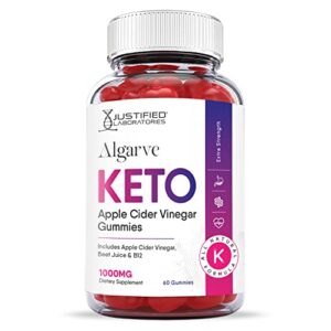 Justified Laboratories (3 Pack) Algarve Keto ACV Gummies 1000MG with Pomegranate Juice Beet Root B12 180 Gummys