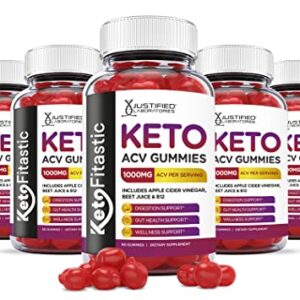 Justified Laboratories (5 Pack) Ketofitastic Keto Gummies 1000MG ACV with Pomegranate Juice Beet Root B12 300 Gummys