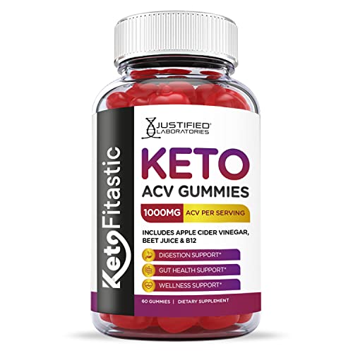 Justified Laboratories (5 Pack) Ketofitastic Keto Gummies 1000MG ACV with Pomegranate Juice Beet Root B12 300 Gummys