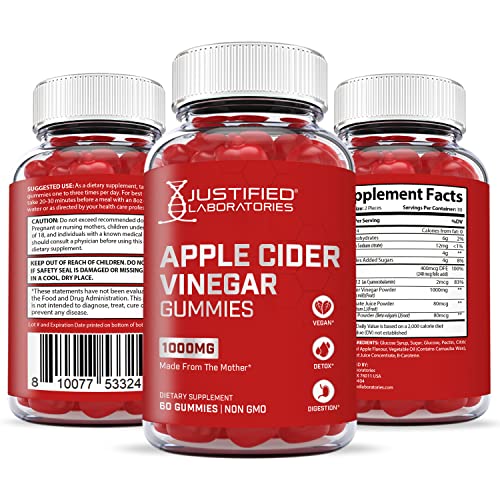 (3 Pack) Apple Cider Vinegar Gummies 1000MG ACV Made from The Mother with Pomegranate Juice Beet Root B12 180 Gummys