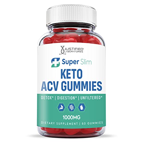 Justified Laboratories (2 Pack) Super Slim Keto ACV Gummies 1000MG with Pomegranate Juice Beet Root B12 60 Gummys