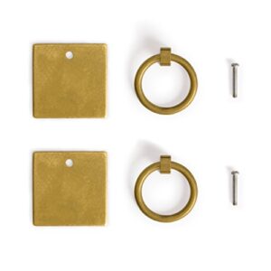 Hardware Philosophy Ring Plate Pulls 2.3 Inches - Set of 2 - Architectural, Interior Design, Furniture Cabinet Customization Hardware