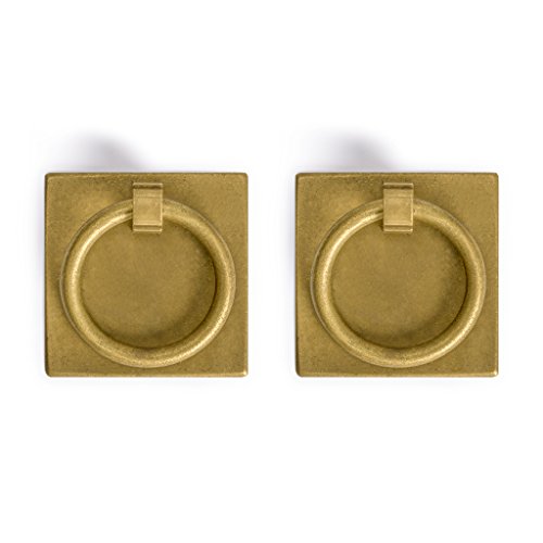 Hardware Philosophy Ring Plate Pulls 2.3 Inches - Set of 2 - Architectural, Interior Design, Furniture Cabinet Customization Hardware