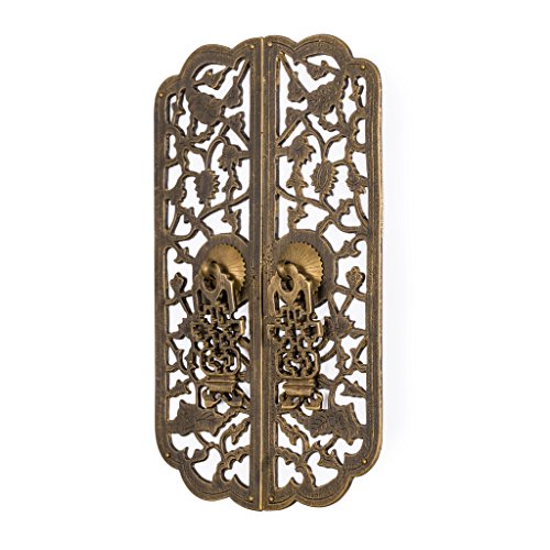 Hardware Philosophy Rose Vine Brass Cabinet Strips Backplate Hardware Pulls Set 9.7"x5.5"