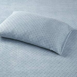 Sleep Philosophy True North Micro Fleece Bed Sheet Set, Warm, Sheets with 14" Deep Pocket, for Cold Season Cozy Sheet-Set, Matching Pillow Case, Queen, Blue Diamond, 4 Piece