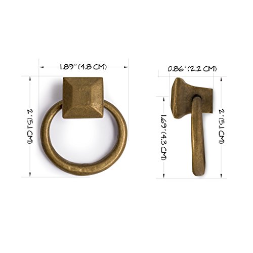 Hardware Philosophy Peg and Ring Pulls 1.8" - Set of 2 - Architectural, Interior Design, Furniture Cabinet Customization Hardware