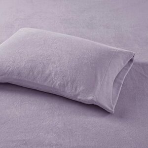 Sleep Philosophy True North Micro Fleece Bed Sheet Set, Warm, Sheets with 14" Deep Pocket, for Cold Season Cozy Sheet-Set, Matching Pillow Case, Full, Lavender, 4 Piece