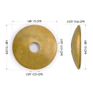 Hardware Philosophy Convex Round Brass Backplate Washers Hardware 1.1" - Set of 10