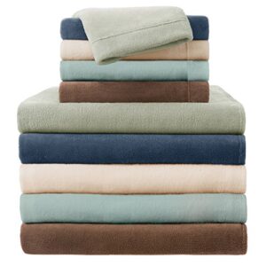 true north by sleep philosophy soloft plush bed sheet set, wrinkle resistant, warm, soft fleece sheets with 14″ deep pocket cold season cozy bedding-set, matching pillow case, queen, aqua, 4 piece