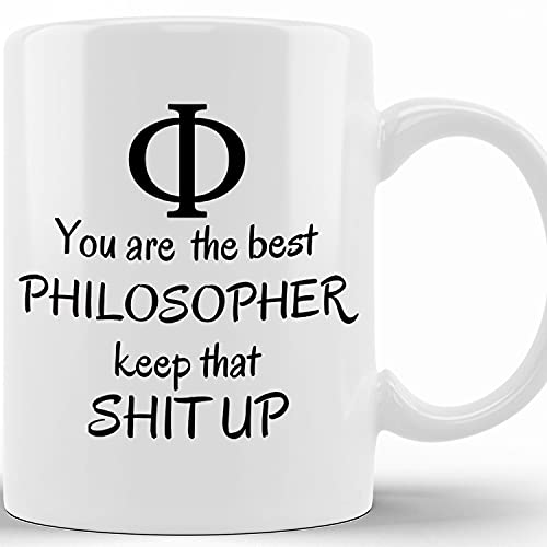 Custom-Philosophy Student Teacher Mug Gift Best Philosopher Keep That Shit Up Funny Philosopher Graduation Gifts Philosophical Humor,11/15 Oz Ceramic Novelty Coffee Cup,Gift Ideas Christmas,