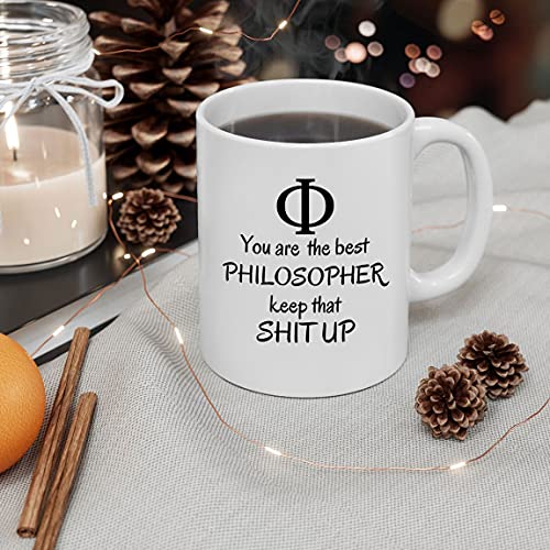 Custom-Philosophy Student Teacher Mug Gift Best Philosopher Keep That Shit Up Funny Philosopher Graduation Gifts Philosophical Humor,11/15 Oz Ceramic Novelty Coffee Cup,Gift Ideas Christmas,