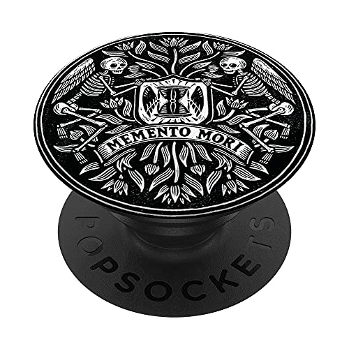 Memento Mori Stoicism Philosophy Skeleton Wings You'll Die PopSockets Swappable PopGrip