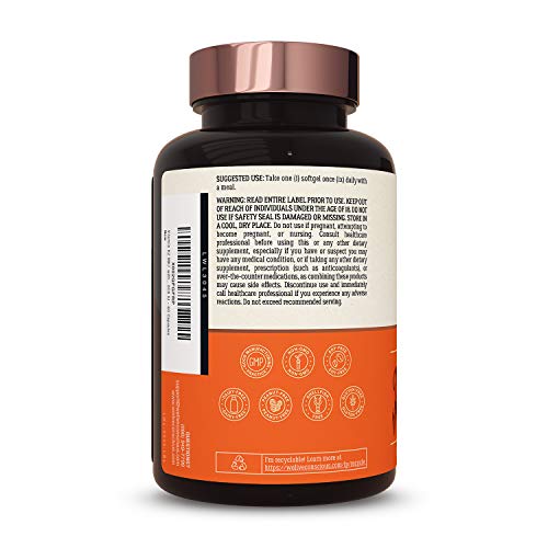 Live Conscious Vitamin K2 MK7 with D3 Supplement by LiveWell | Bone & Heart Health Support - Patented Vitamin K & Vitamin D3 5000 IU - 60 Softgels