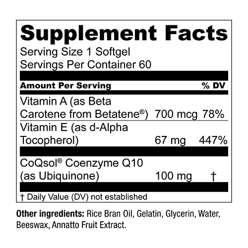 Live Conscious CoQWell - CoQ10 Heart, Brain, and Vascular Health Support | High-Absorption, Patented Coenzyme Q10 CoQsol | 60 Softgels - 60 Day Supply