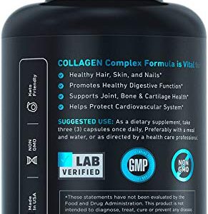 Vital Vitamins Multi Collagen Complex - Type I, II, III, V, X, Grass Fed, Non-GMO, 150 Capsules